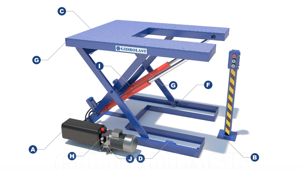 U-shaped low-profile lifts | Gidrolast Italy